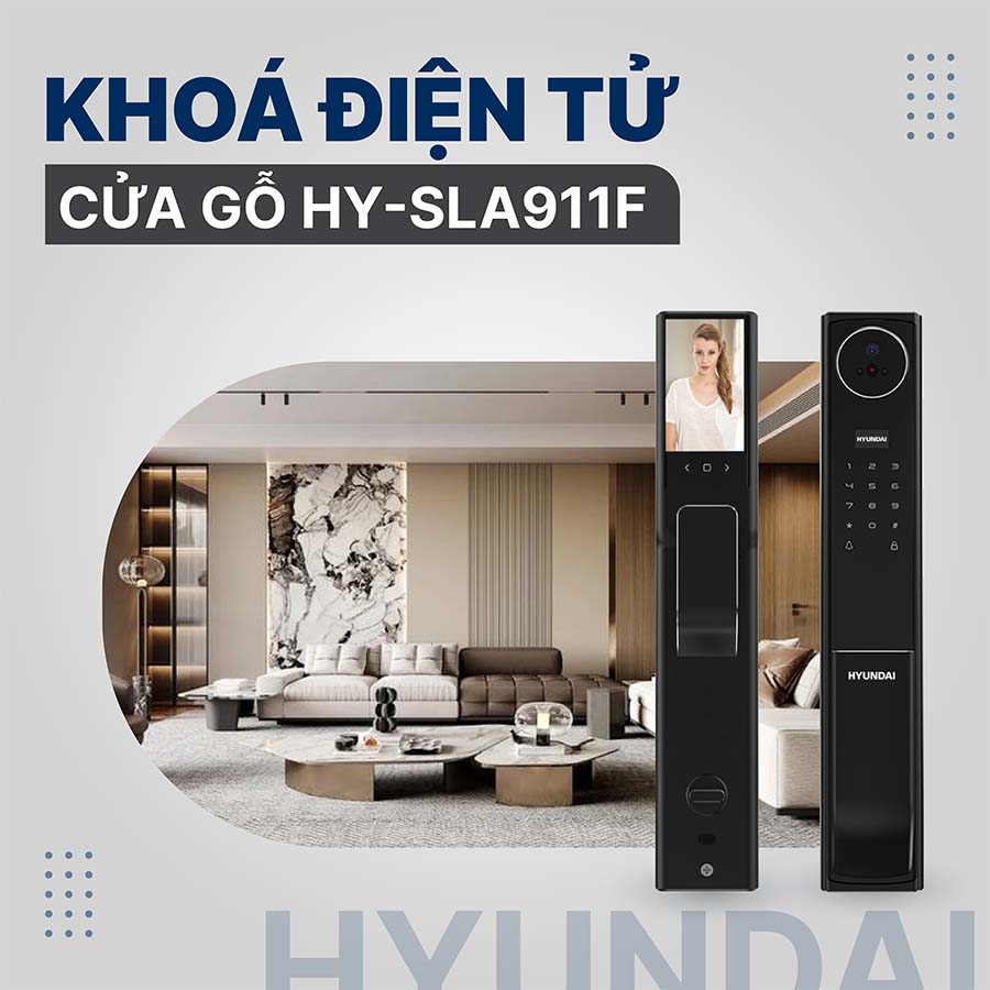 Khóa điện tử Hyundai cửa gỗ HY-SLA911F